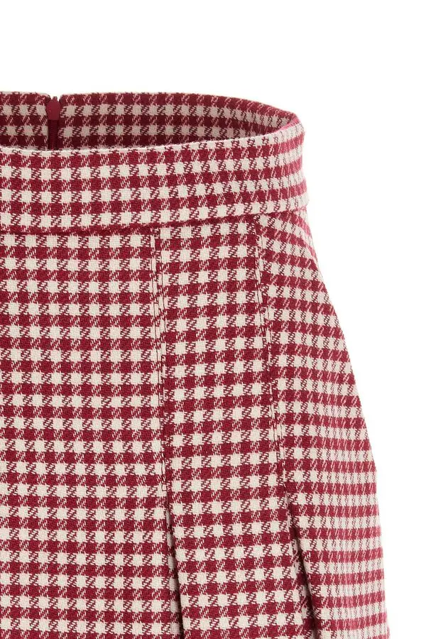 Red Valentino Check Pattern Shorts