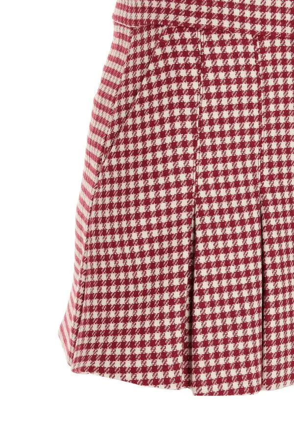 Red Valentino Check Pattern Shorts