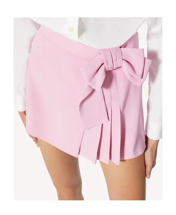 Red Valentino Bow-embellished Pleated Skorts