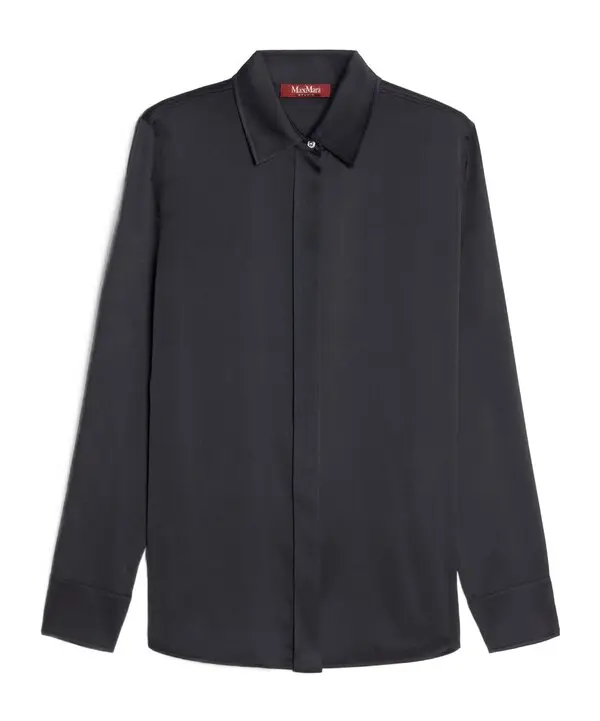 Max Mara Baden Curved Hem Long-sleeved Top - Black