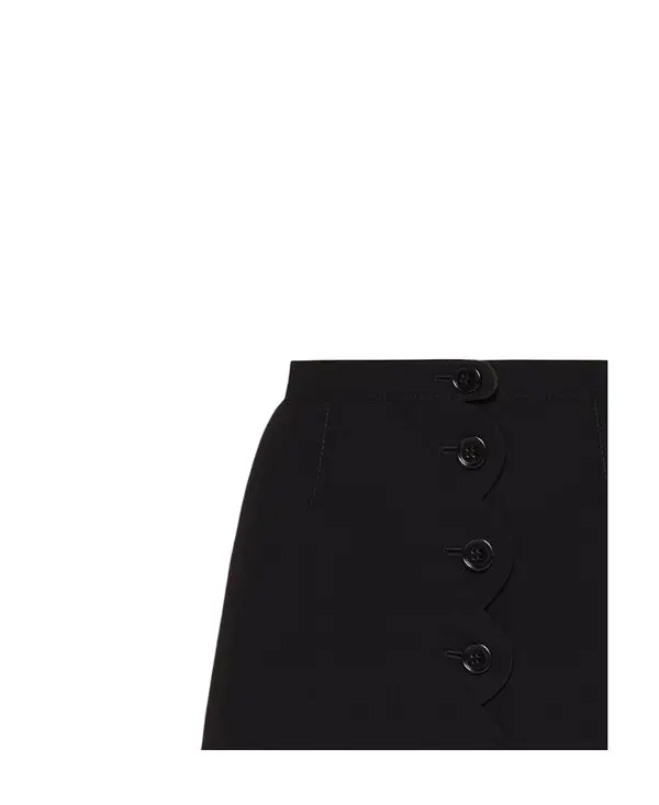 Red Valentino Scallop Trim Button Front Shorts