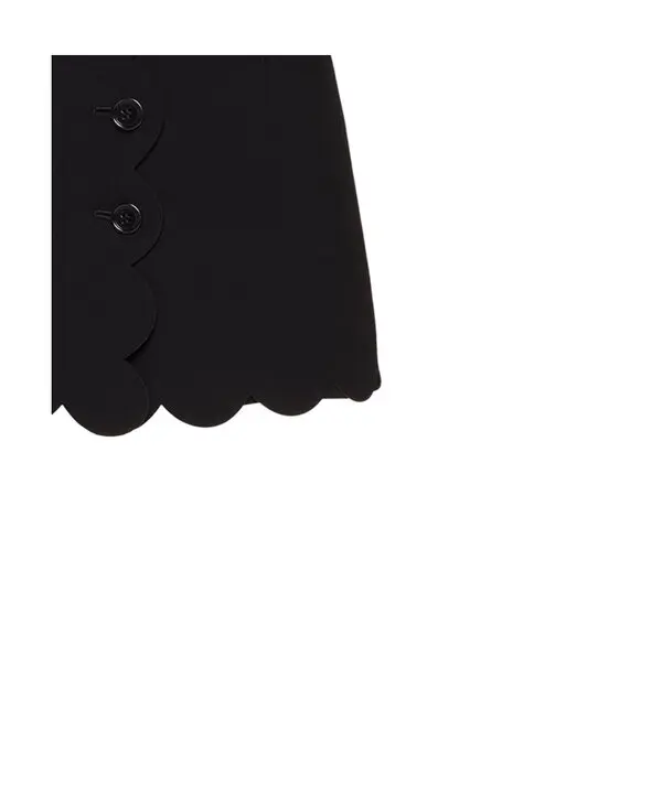 Red Valentino Scallop Trim Button Front Shorts