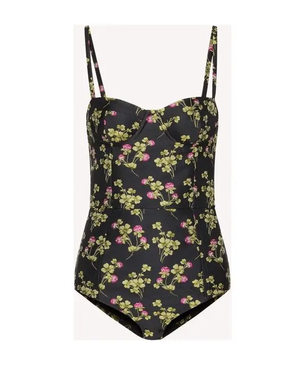 Red Valentino Three-leaf Brocade With Corset