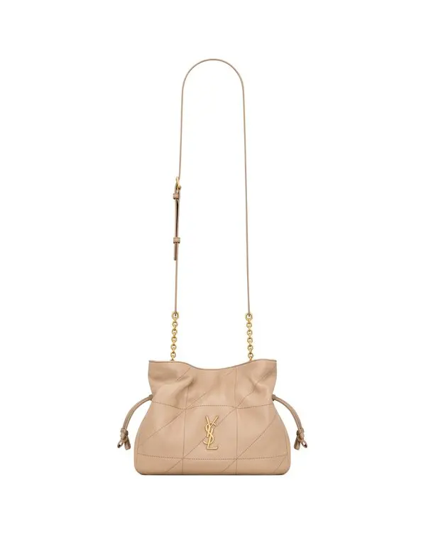 Saint Laurent Jamie Shoulder Pouch In Lambskin - Light Beige