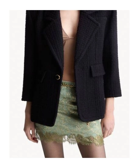 Saint Laurent Baroque Lace Mini Skirt - Green