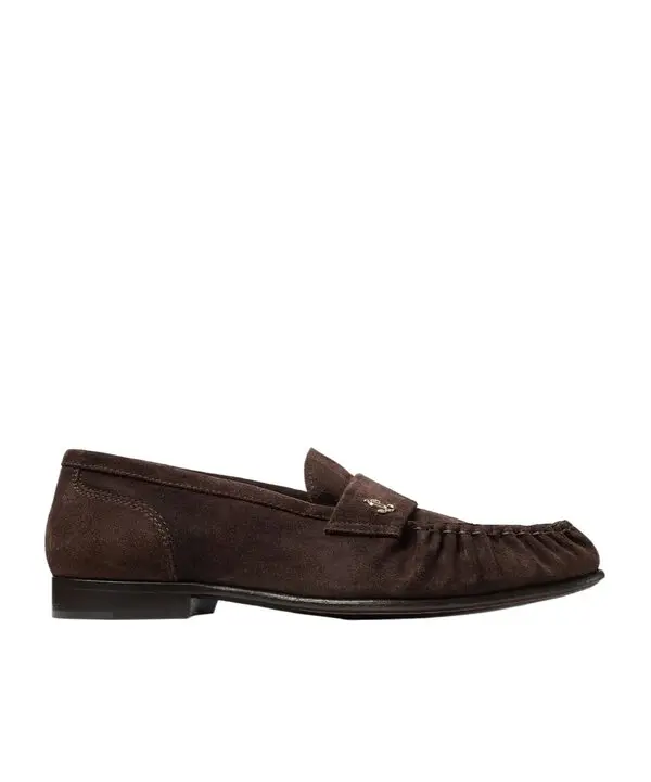 JIMMY CHOO Ellis Suede Loafers - Black