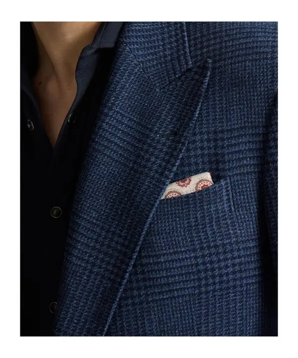Brunello Cucinelli Silk Pocket Square With Medallion Design