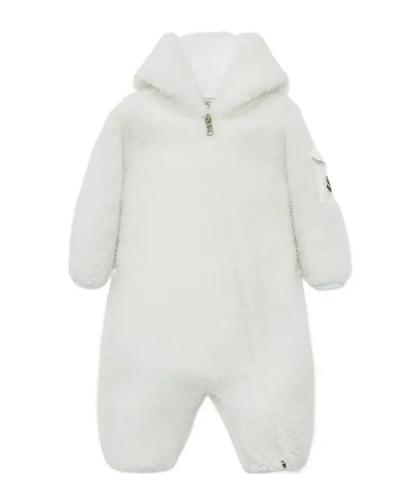 Moncler Teddy Hooded Baby Grow - White