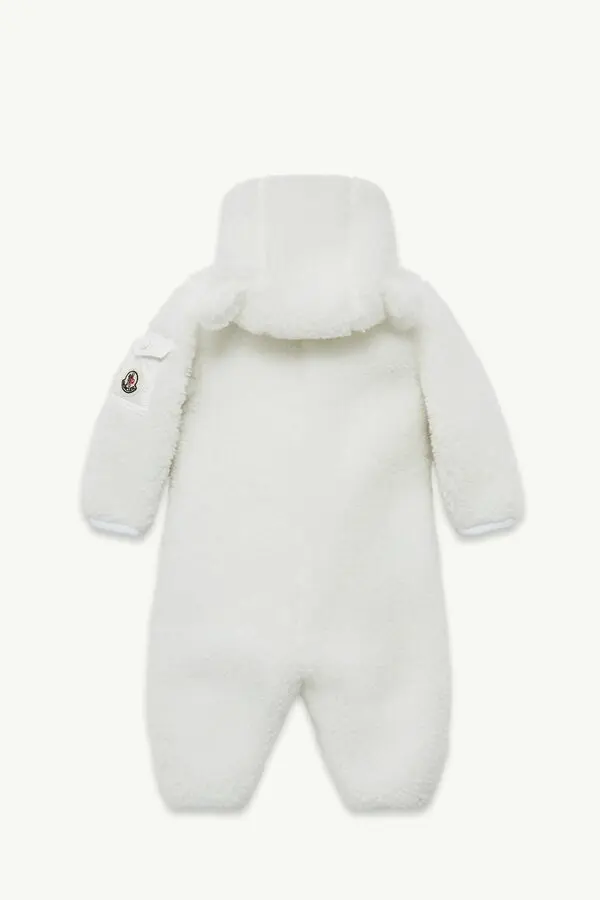 Moncler Teddy Hooded Baby Grow - White