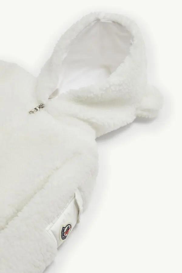 Moncler Teddy Hooded Baby Grow - White