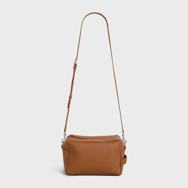 Celine Crossbody Bag Take Away In Smooth Calfskin - Light Brown/black