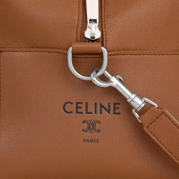 Celine Crossbody Bag Take Away In Smooth Calfskin - Light Brown/black