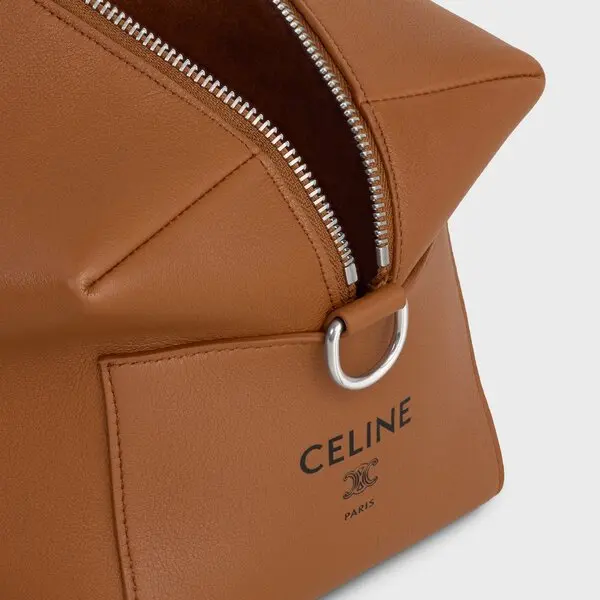 Celine Crossbody Bag Take Away In Smooth Calfskin - Light Brown/black