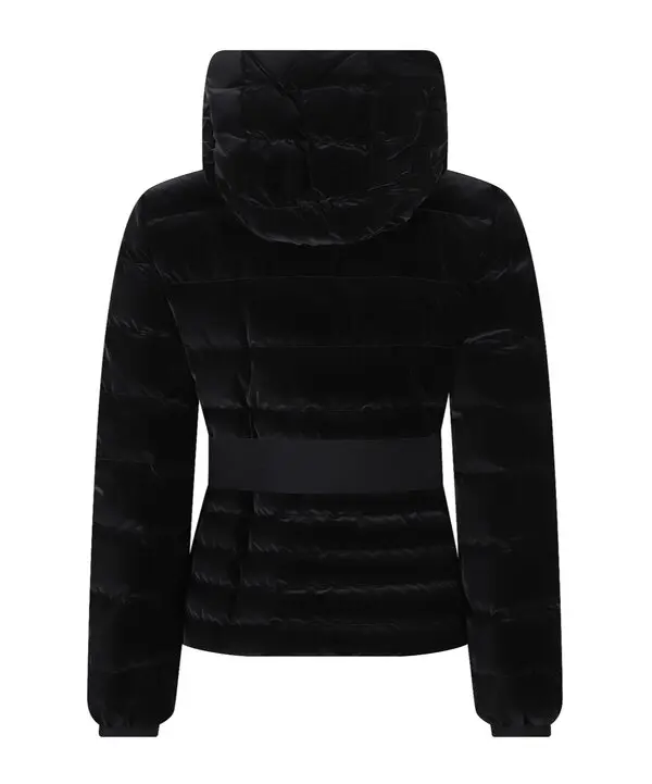 Moncler Hooded Padded Coat With Detachable Belt - Black
