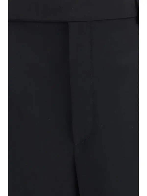Saint Laurent Fluid Mid-rise Pants - Black