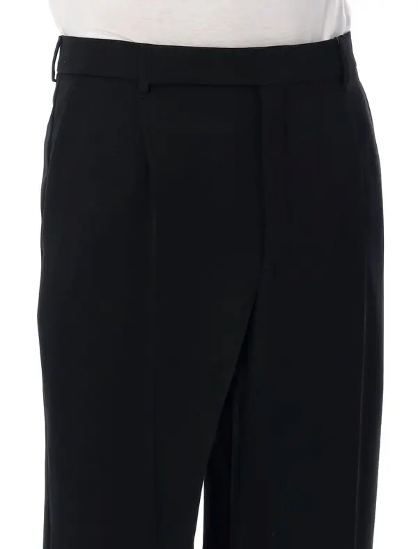 Saint Laurent Fluid Mid-rise Pants - Black