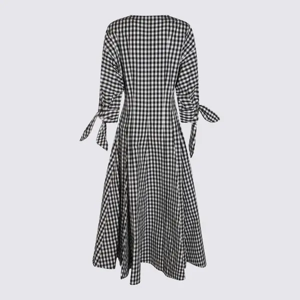 Celine Gingham Check Cotton Midi Dress