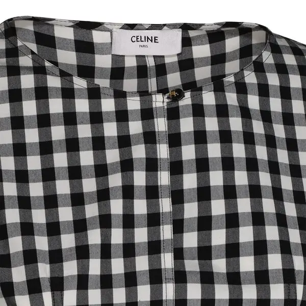Celine Gingham Check Cotton Midi Dress