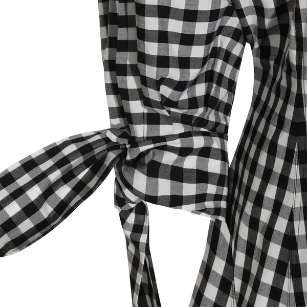 Celine Gingham Check Cotton Midi Dress