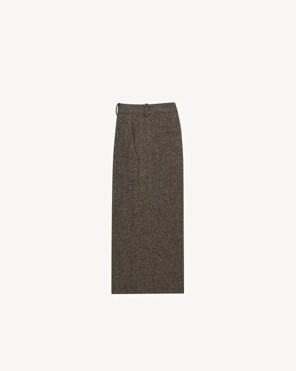 Saint Laurent Culottes In Herringbone Wool