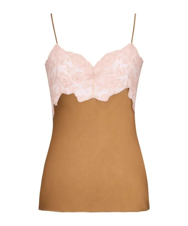 Saint Laurent Laced Camisole In Silk Satin