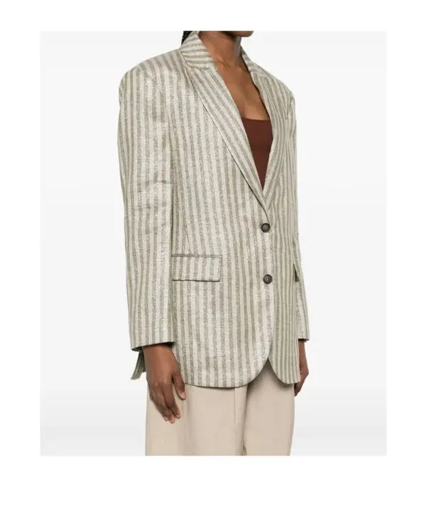 Brunello Cucinelli Relaxed Striped Blazer