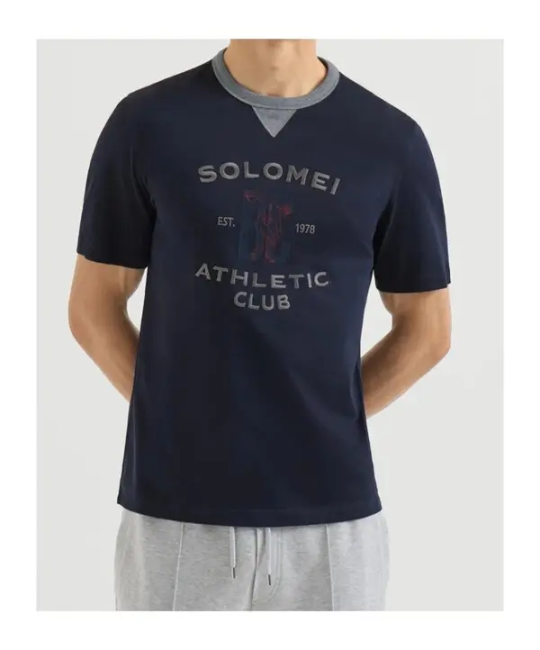 Brunello Cucinelli Cotton Jersey Crew Neck T-shirt With Print