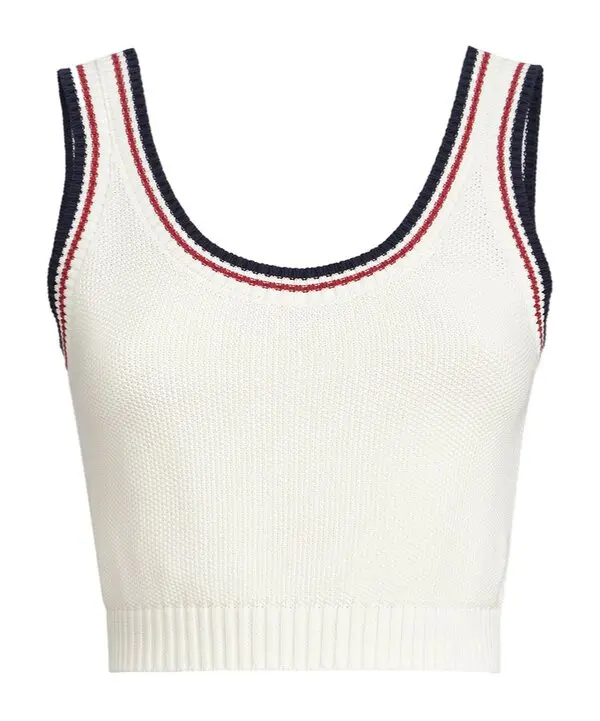 Brunello Cucinelli Cotton Piqué-effect Knit Crop Top - White