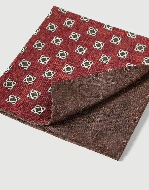 Brunello Cucinelli Silk Geometric-pattern Pocket Square