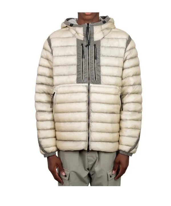 C.P. COMPANY Long-sleeved Hooded Down Jacket - Nude