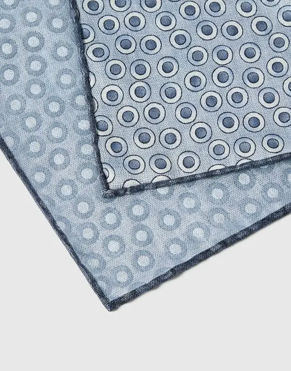 Brunello Cucinelli Spotted-pattern Silk Pocket Square