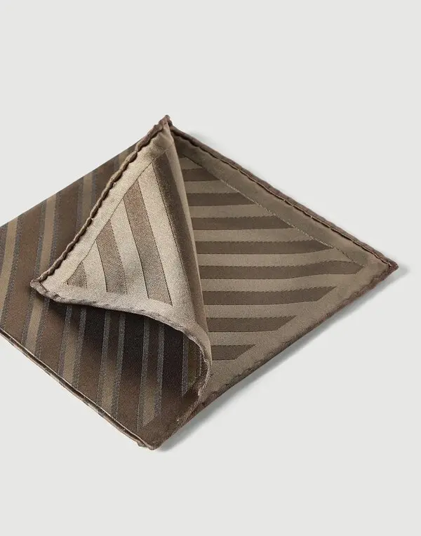 Brunello Cucinelli Regimental-stripe Silk Pocket Square