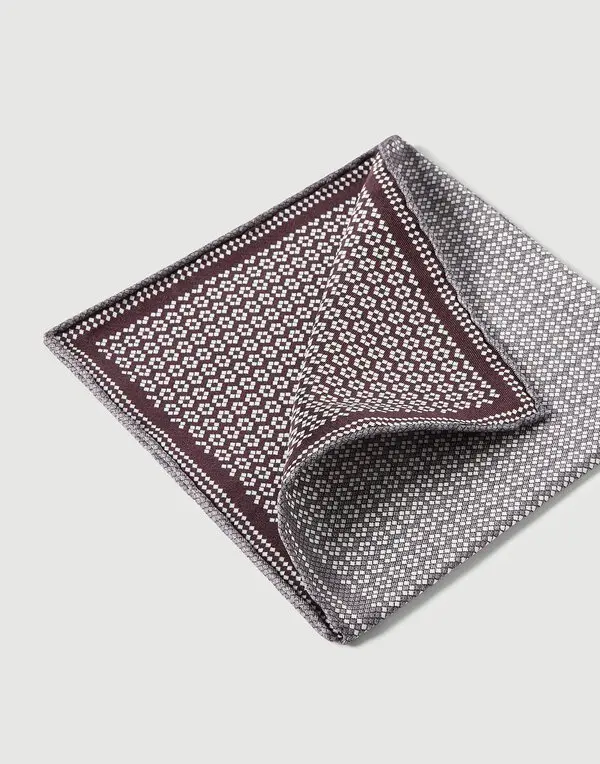Brunello Cucinelli Silk Geometric-pattern Pocket Square
