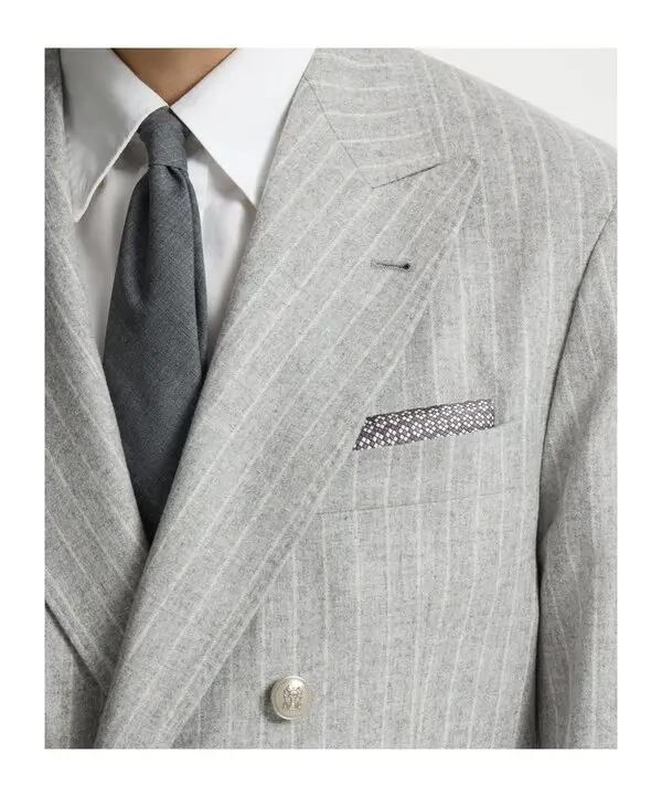 Brunello Cucinelli Silk Geometric-pattern Pocket Square