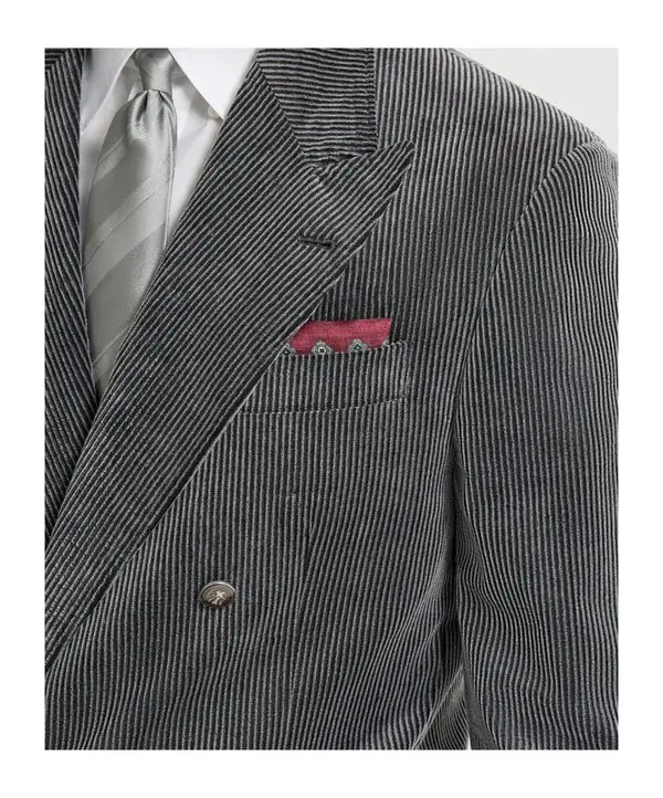 Brunello Cucinelli Silk Pocket Square With Medallion Design