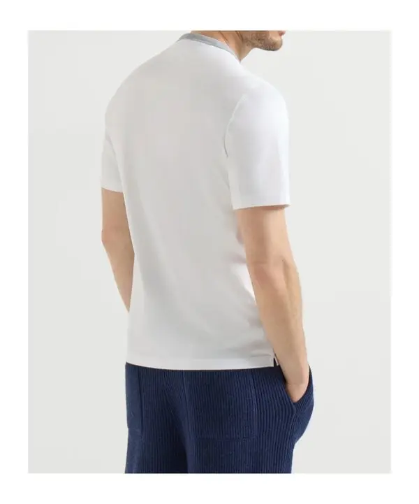 Brunello Cucinelli Cotton Jersey Crew Neck T-shirt With Print