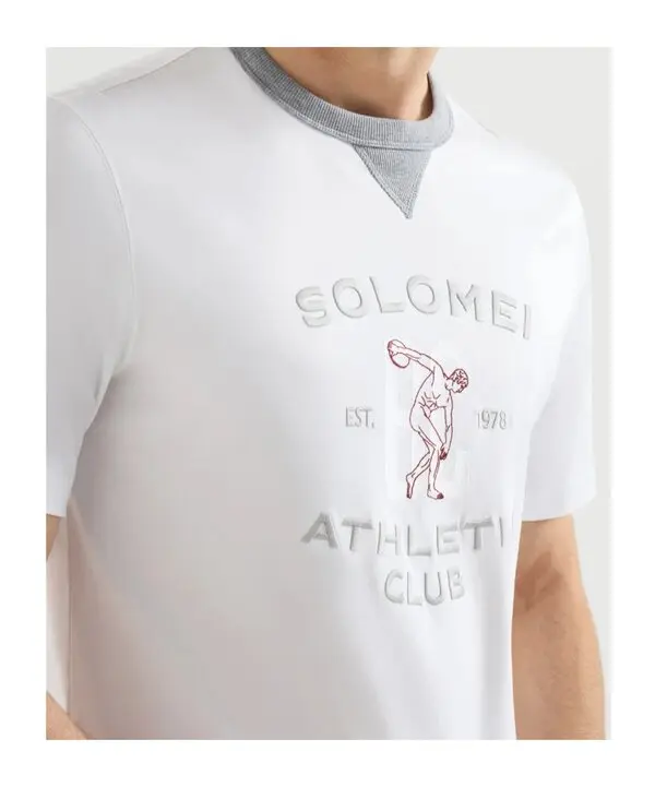 Brunello Cucinelli Cotton Jersey Crew Neck T-shirt With Print