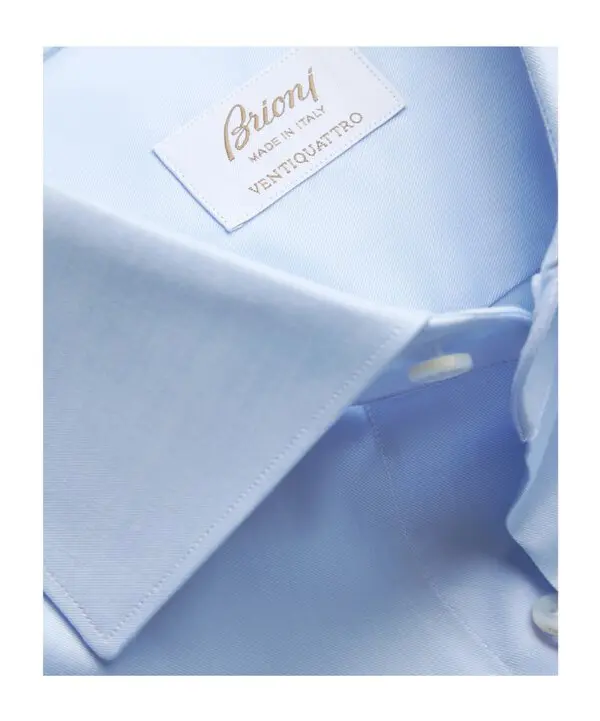 Brioni Ventiquattro Cotton Twill Formal Shirt
