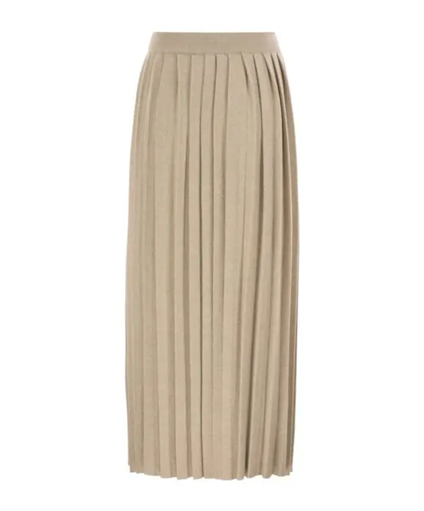 Fabiana Filippi Pleated Knit Maxi Skirt - Nude