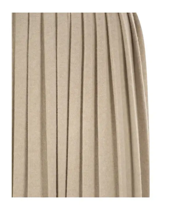 Fabiana Filippi Pleated Knit Maxi Skirt - Nude