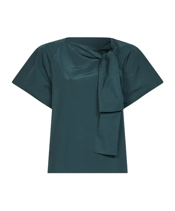 Max Mara Bow Detail Short Sleeve Top - No