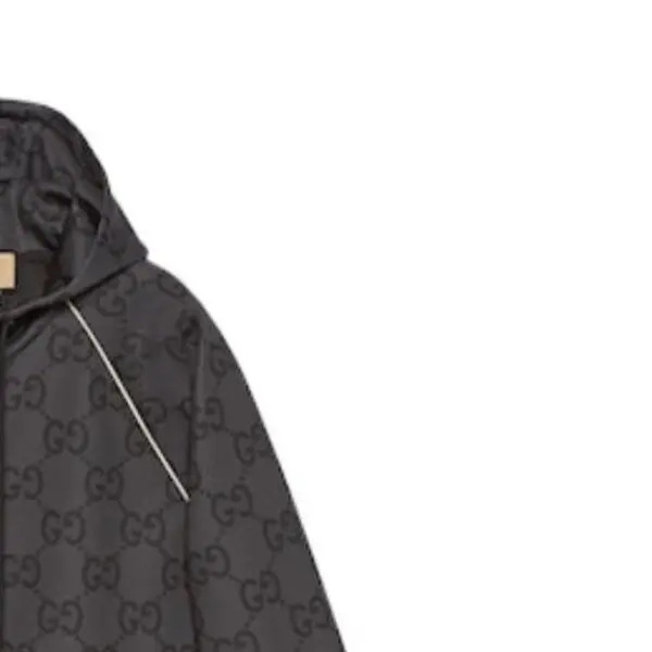 Gucci Jumbo Gg Zip Jacket With Web 'grey Dark Grey - Grey/dark Grey