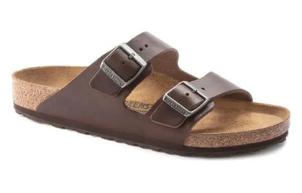 BIRKENSTOCK Arizona Grip Natural Leather Sandals - Brown