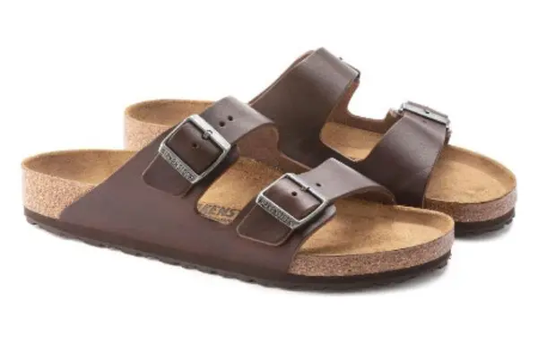 BIRKENSTOCK Arizona Grip Natural Leather Sandals - Brown