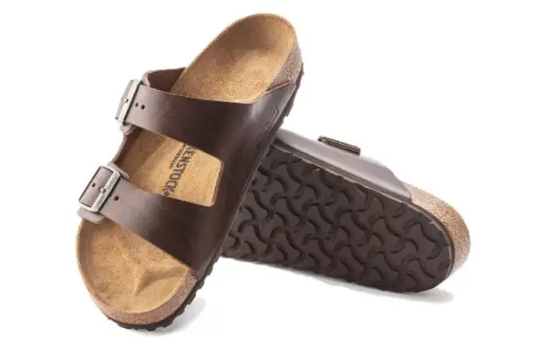 BIRKENSTOCK Arizona Grip Natural Leather Sandals - Brown