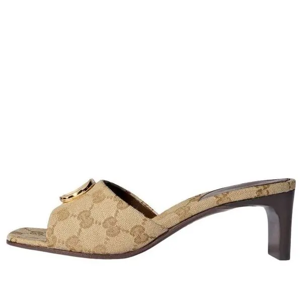 Gucci Slide Sandal With Double G - Sand/dark Brown