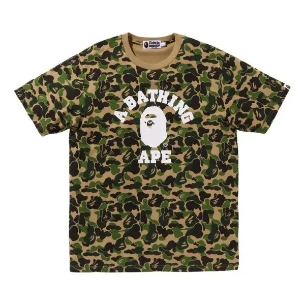 A BATHING APE Abc Camo College T-shirt - Green