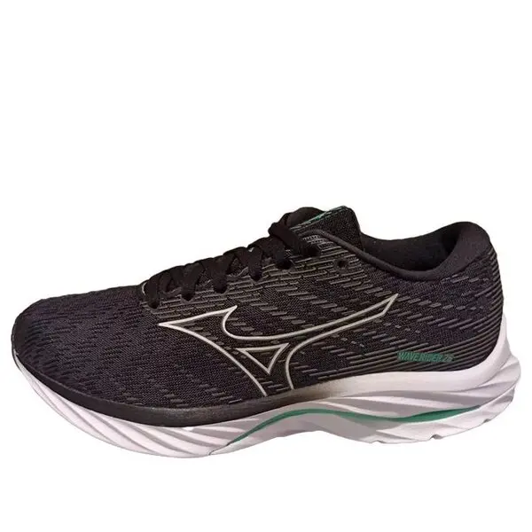 Mizuno Wave Rider 26 Athletic Sneakers - Black/white/green