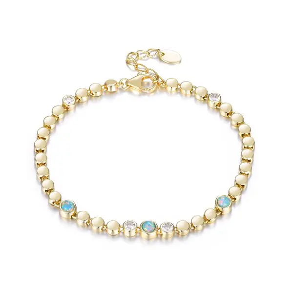 KAMARIA Triple Opal Tennis Bracelet - Gold