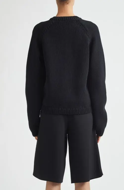 TOTEME Hammered Button Organic Cotton Cardigan - Black